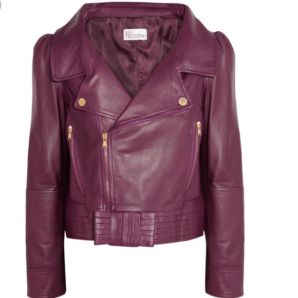 RED Valentino | Jackets & Coats | Nwot Red Valentino Burgundy Leather ...